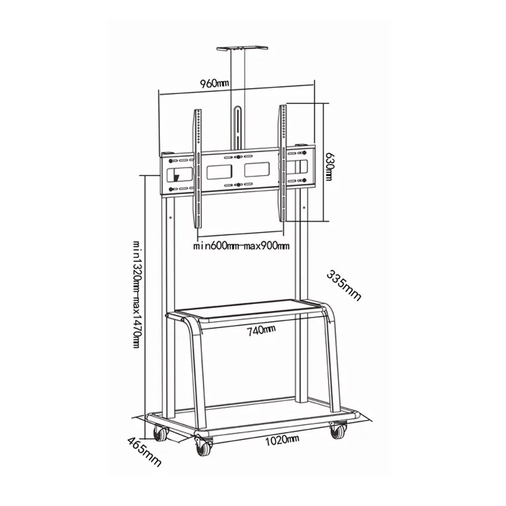 Heavy Duty Mobile TV Stand